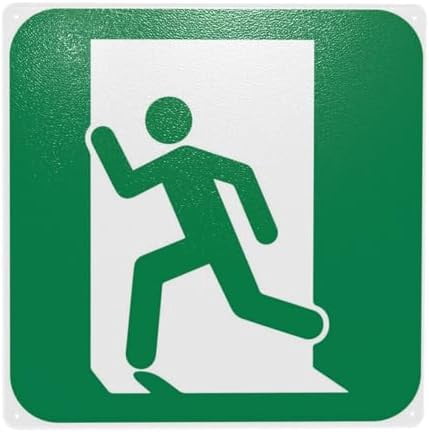 Emergency Exit Sign, (Left) Warning Sign, Exit Security Metal Signs for ...