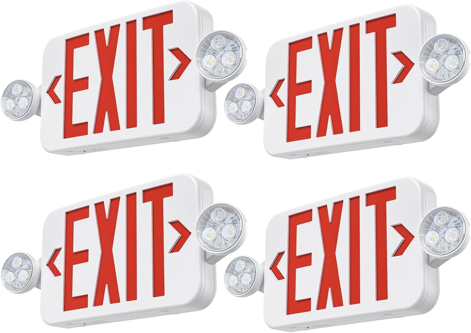 Emergency Exit Sign Lights Combo with Battery Backup, Double-Sided ...