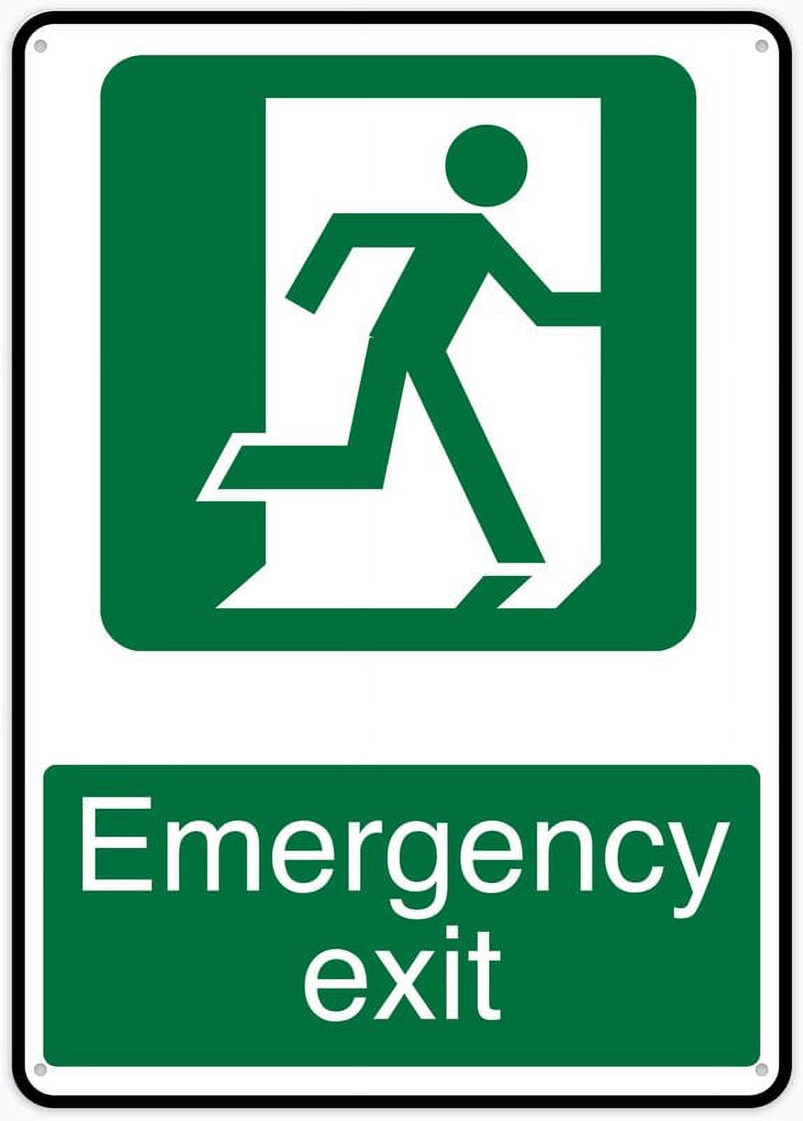Emergency Exit Sign Metal 12"X8" Rust Free Aluminum,Indoor & Outdoor ...