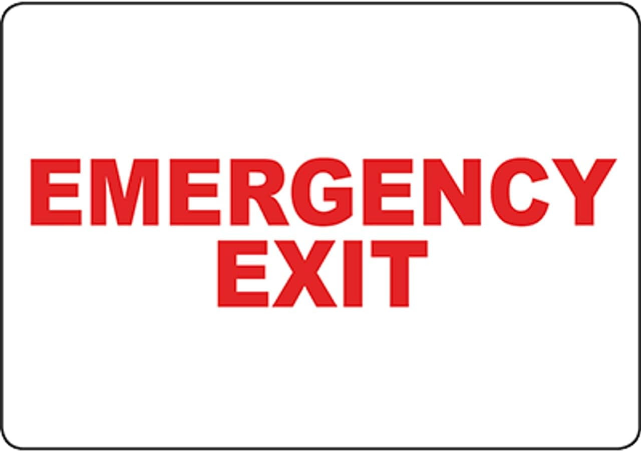Emergency Exit Sign Safety Signs Exit Signs 8x12 Inch Notice Danger ...
