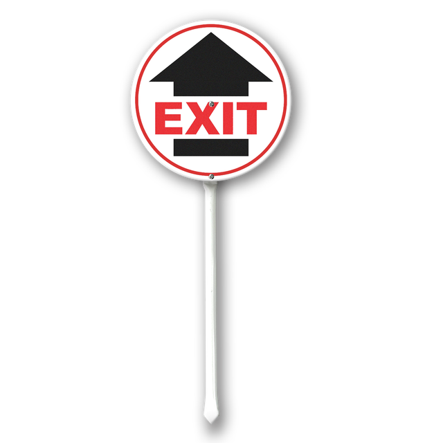 Emergency Exit Sign Yard Stake Outdoor,Aluminum,Metal Stakes Included ...