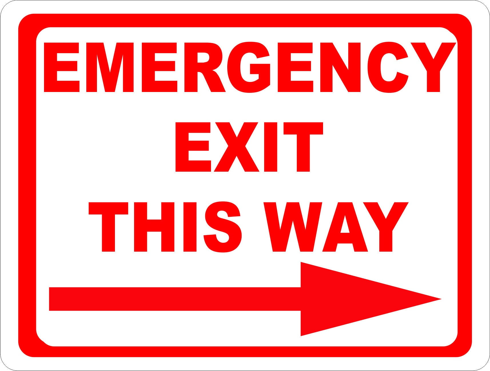 Emergency Exit This Way w/ Right or Left Arrow Sign - Walmart.com