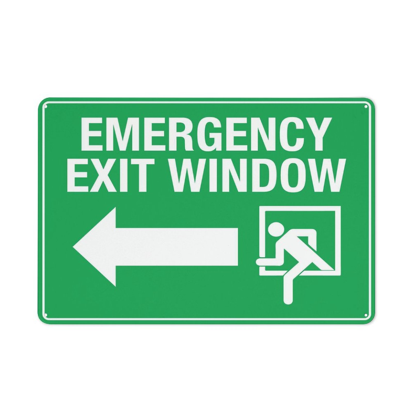 Emergency Exit Window Left Arrow Sign 8"X12" Rust Free Aluminum Signs ...