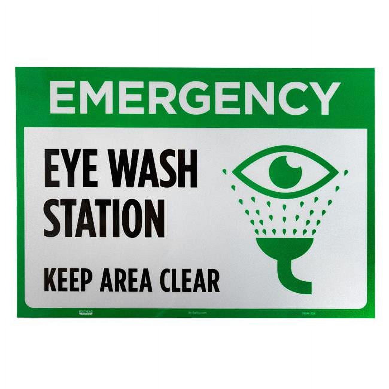 Emergency Eye Wash Station Decal Sign - 10" x 7" Stick-on Reflective ...