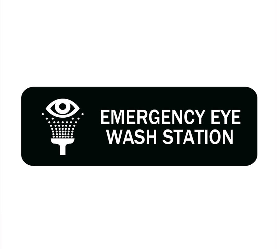 Emergency Eye Wash Station Sign, 10 X 3 Inch Acrylic Plastic Sign With ...