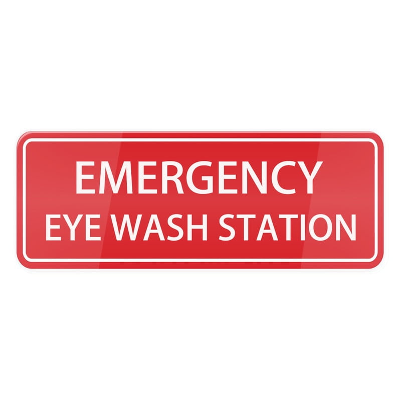 Emergency Eye Wash Station Sign, 10 X 3 Inch Acrylic Plastic Sign With ...