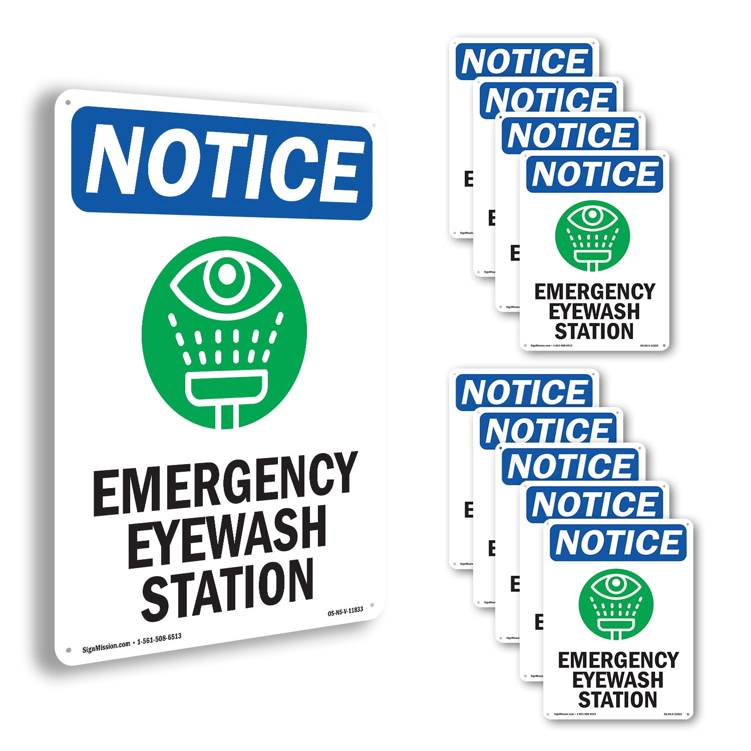 Emergency Eyewash Station Osha Notice Aluminum Sign 24 Inch X 18 Inch