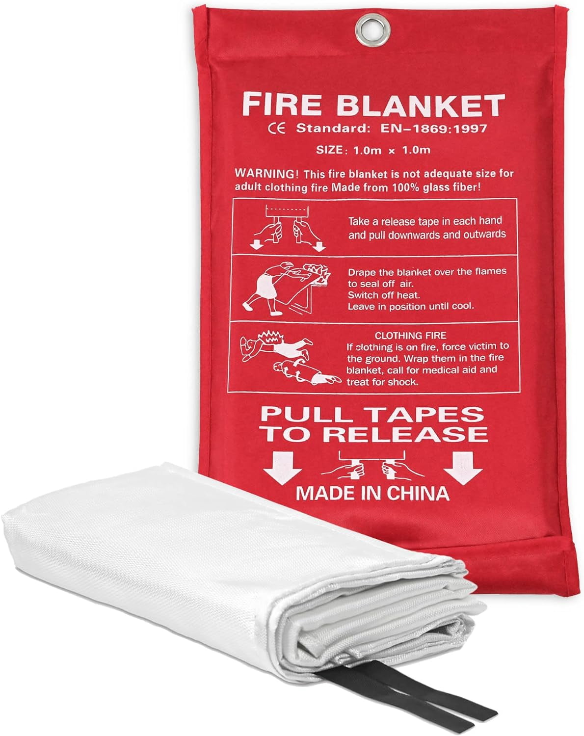 Emergency Fire Blanket for Home - 1 Pack Fire Suppression Flame ...