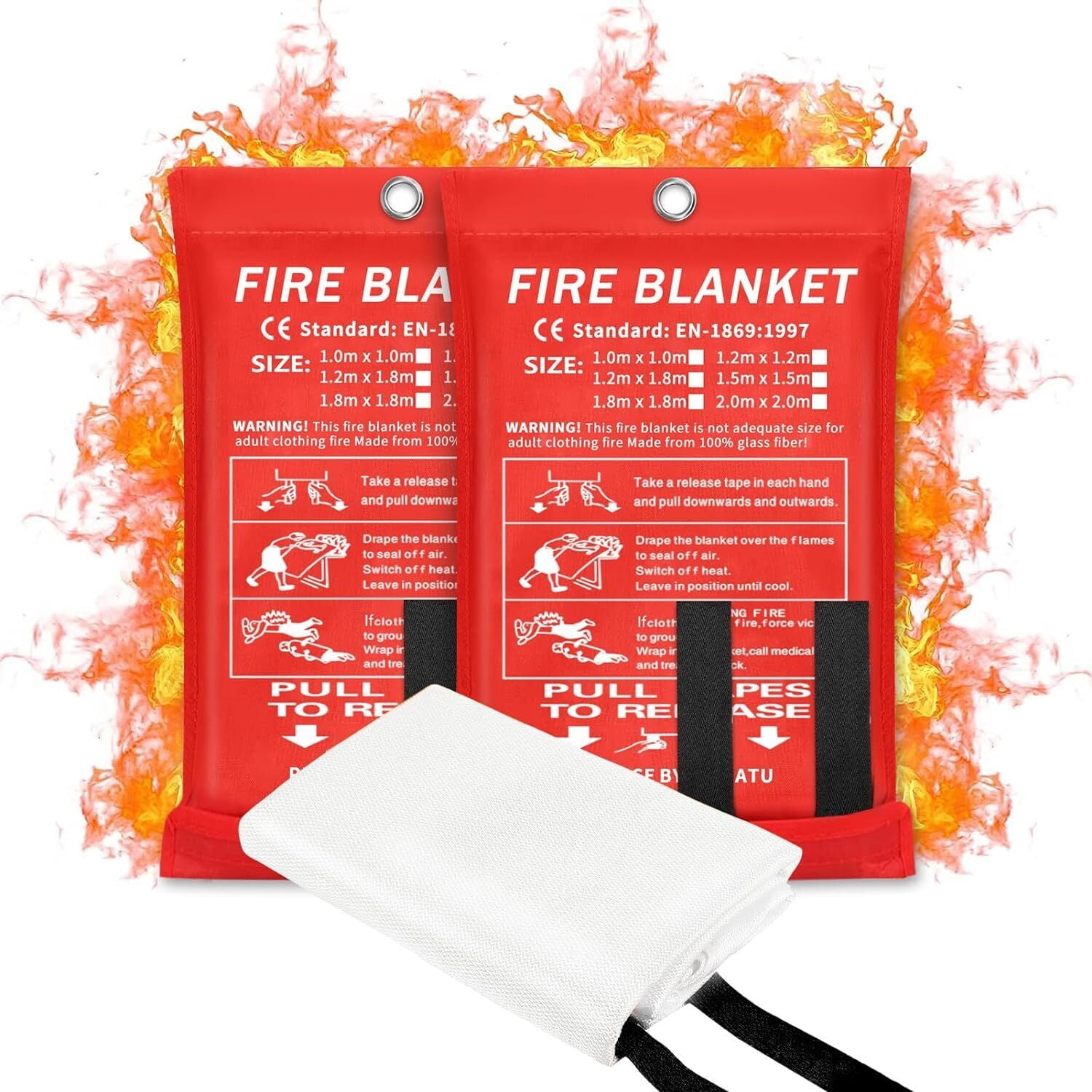 Emergency Fire Blanket for Home Kitchen 39 in x 39 in Fire Suppression ...