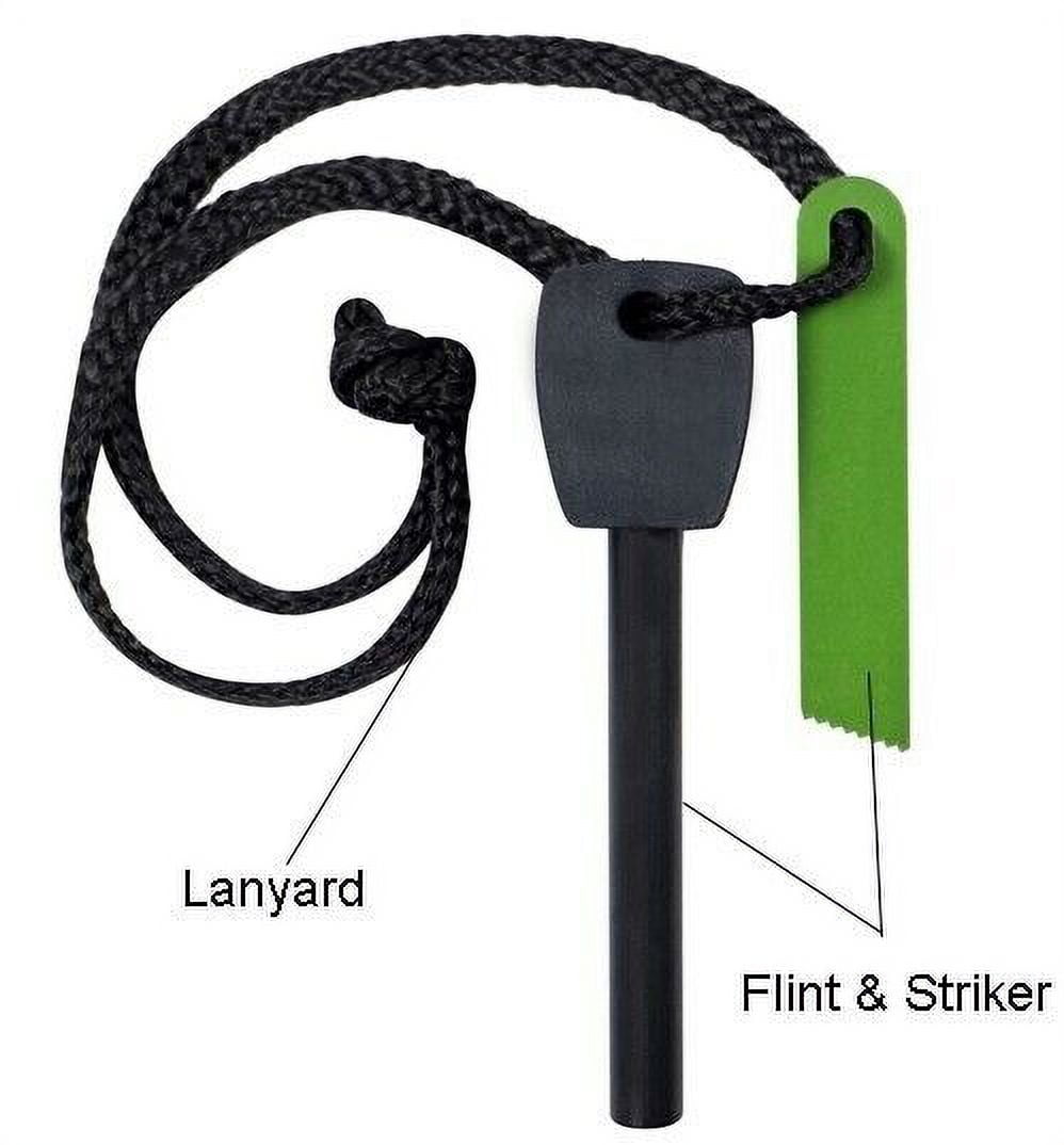 Emergency Fire Starter Magnesium Flint Stick Lanyard Striker Survival ...