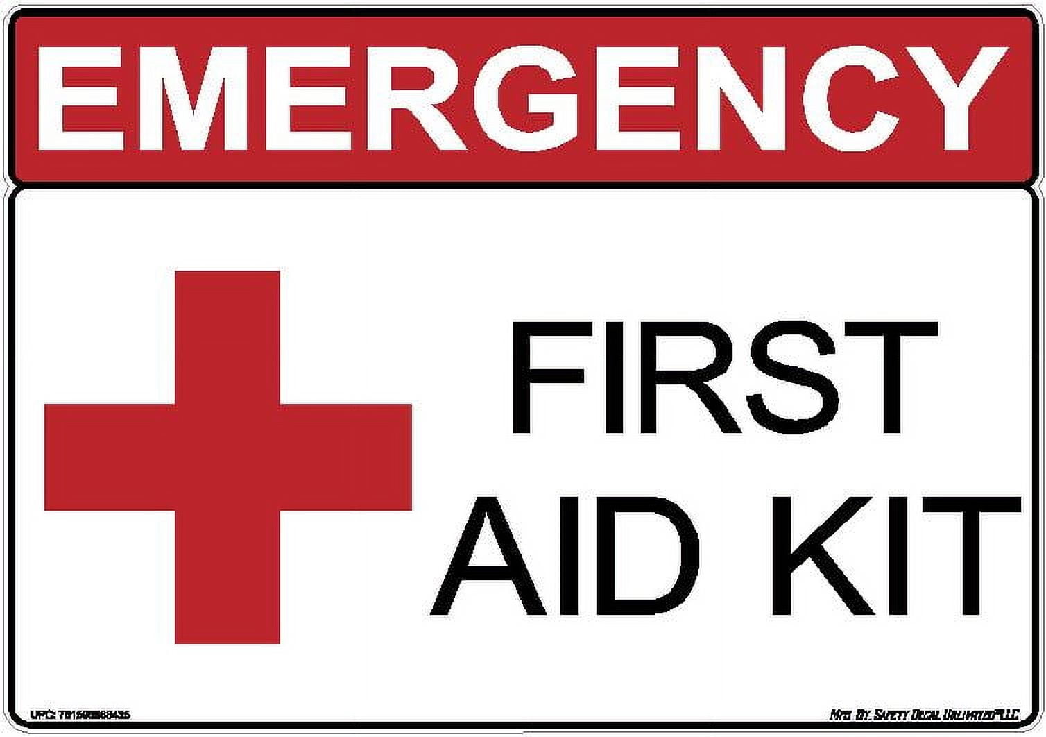 Emergency First Aid Kit Cabinet Label Sticker Decal Workplace Nurse ...
