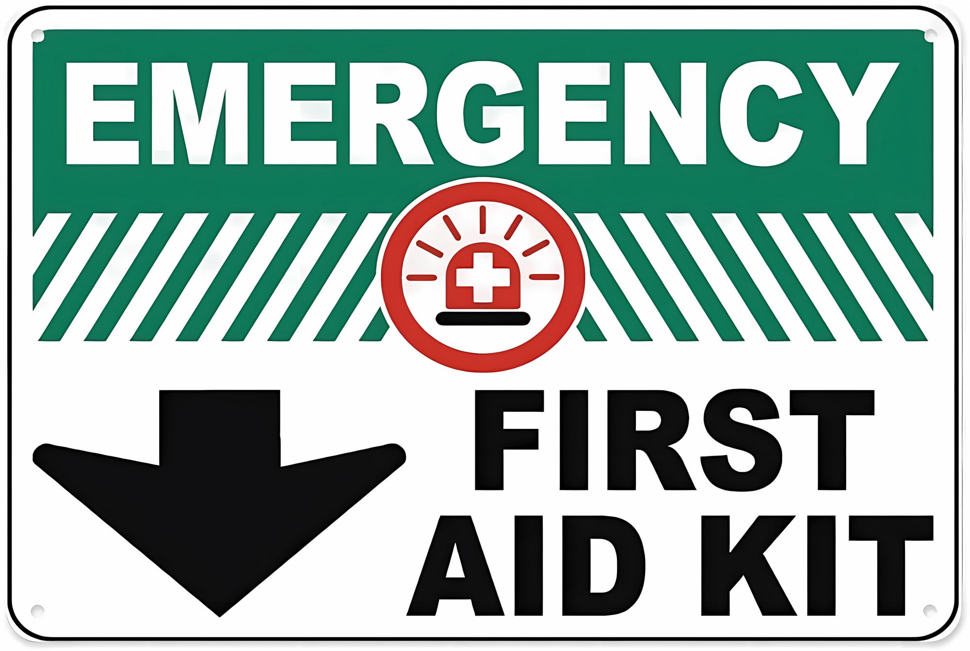 Emergency First Aid Kit Sign - 8"x12" Vintage Metal Warning Sign for ...