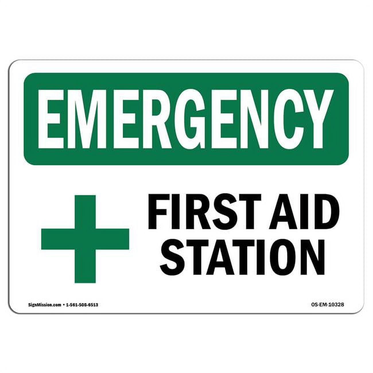Emergency First Aid Station OSHA Decal Sign - Walmart.com