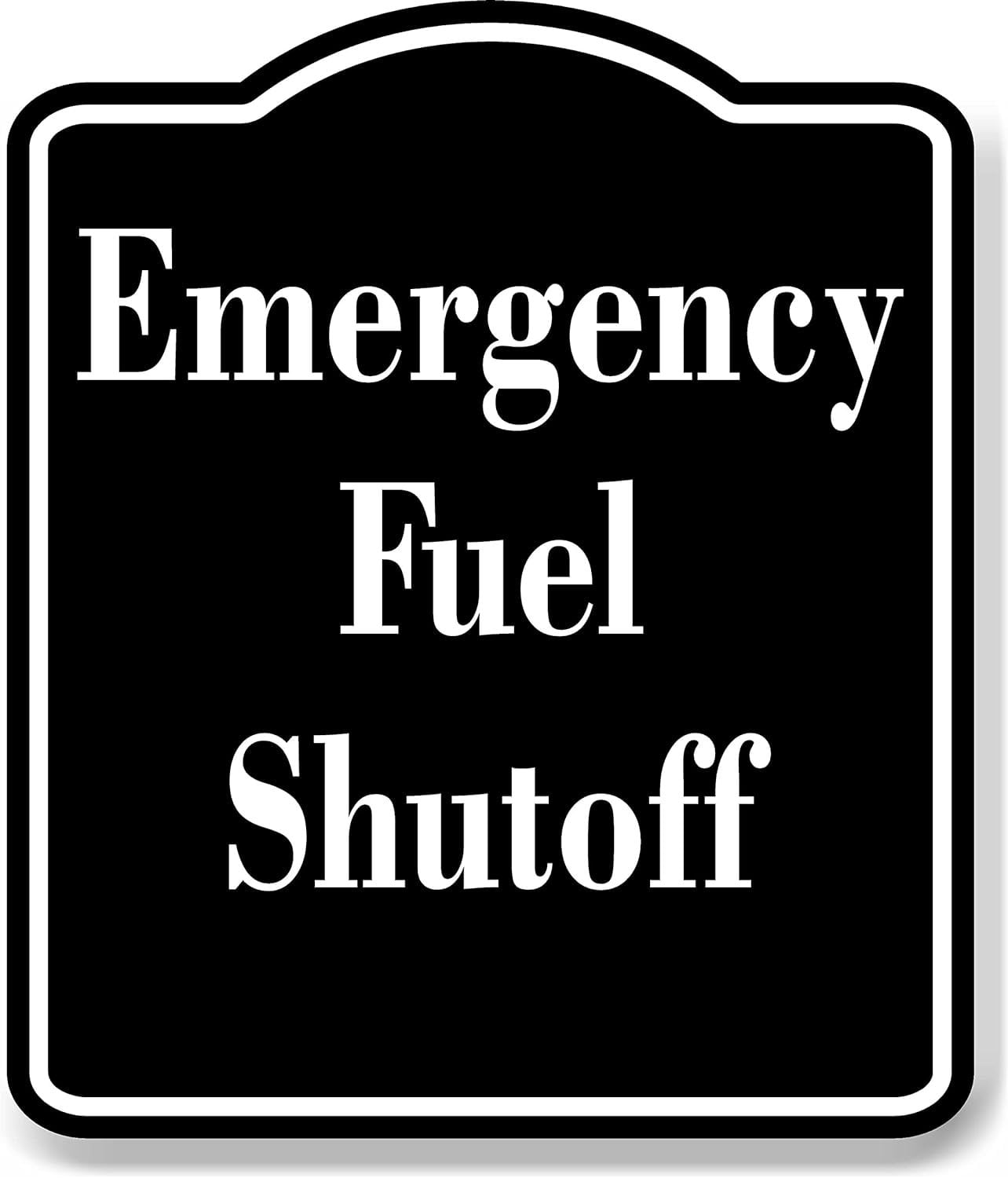 Emergency Fuel Shutoff OSHA BLACK Aluminum Composite Sign, 20"x24 ...