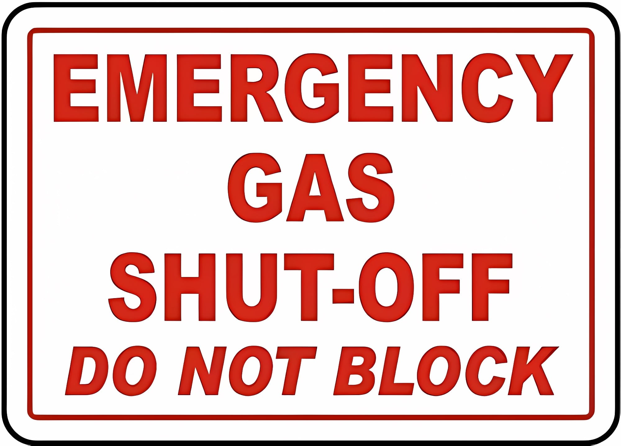 Emergency Gas Shut-Off Do Not Block Sign - 8"x12" Vintage Metal Warning ...