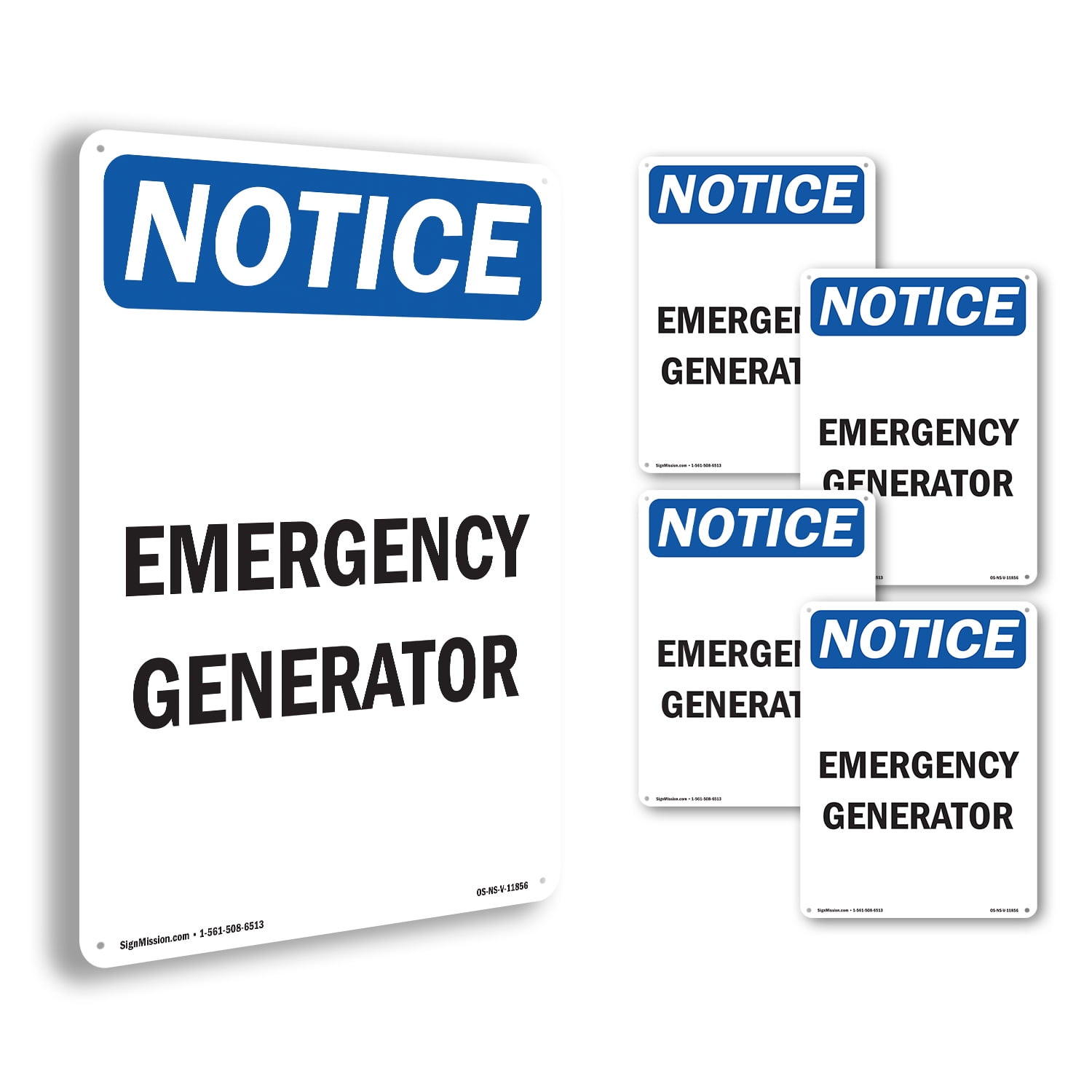 Emergency Generator OSHA Notice Rigid Plastic Sign 24 Inch x 18 Inch ...