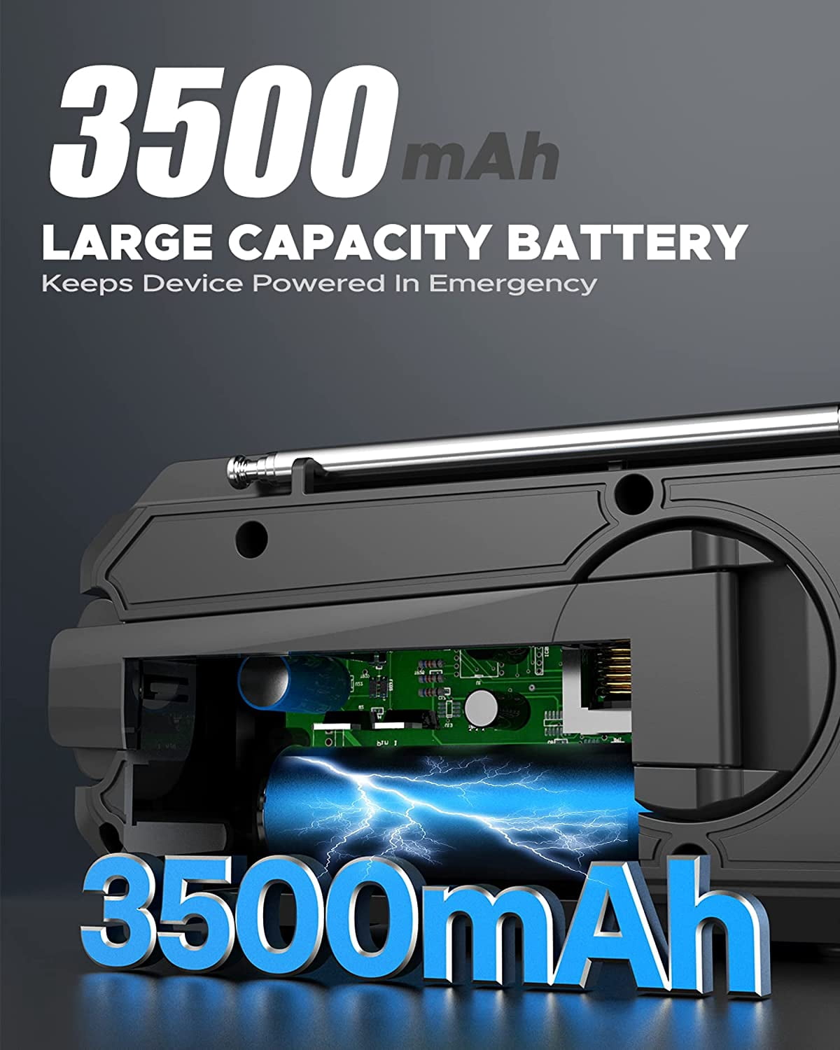 Emergency Hand Crank Radio, with LED Flashlight for Emergency, AM/FM ...