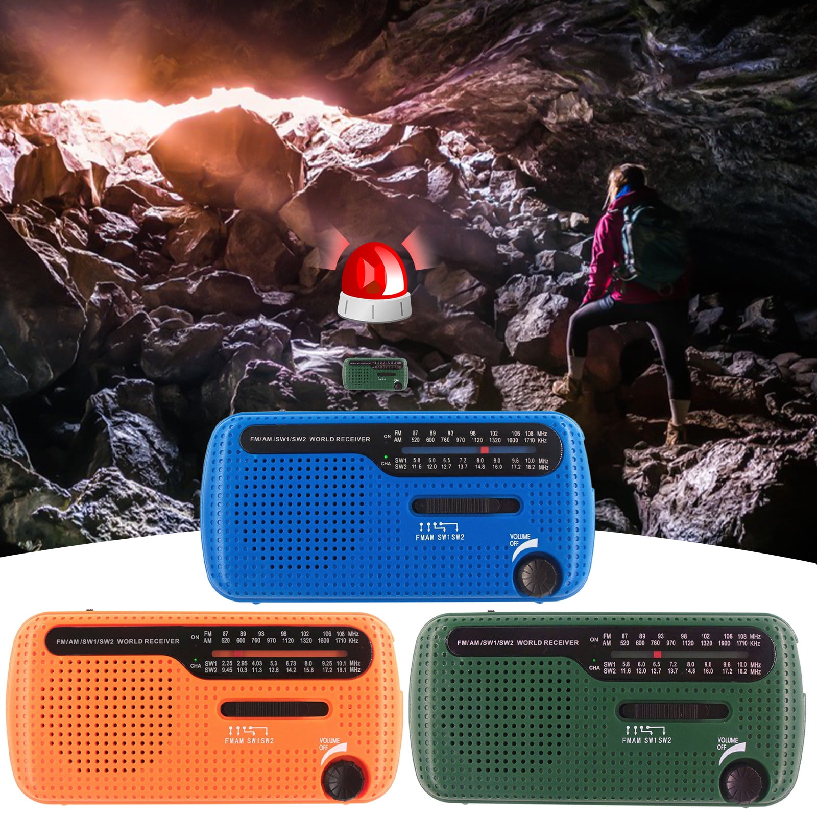 Emergency Hand Crank Radio, Portable Survival Radio, Rechargeable ...