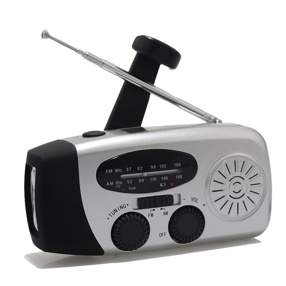 Emergency Hand Crank Radio with LED Flashlight ,AM/FM NOAA Portable ...