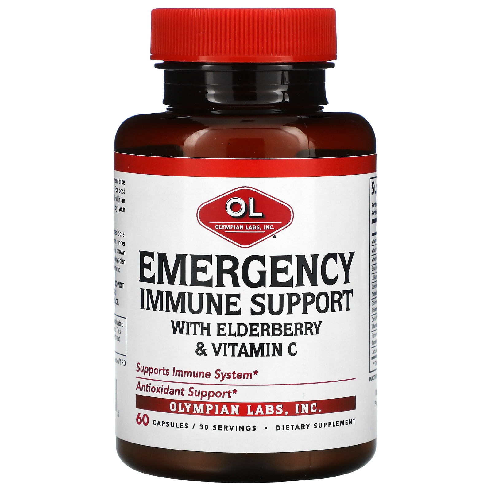 Olympian Labs Emergency Immune Support w/ Elderberry/Vitamin C 60 ...