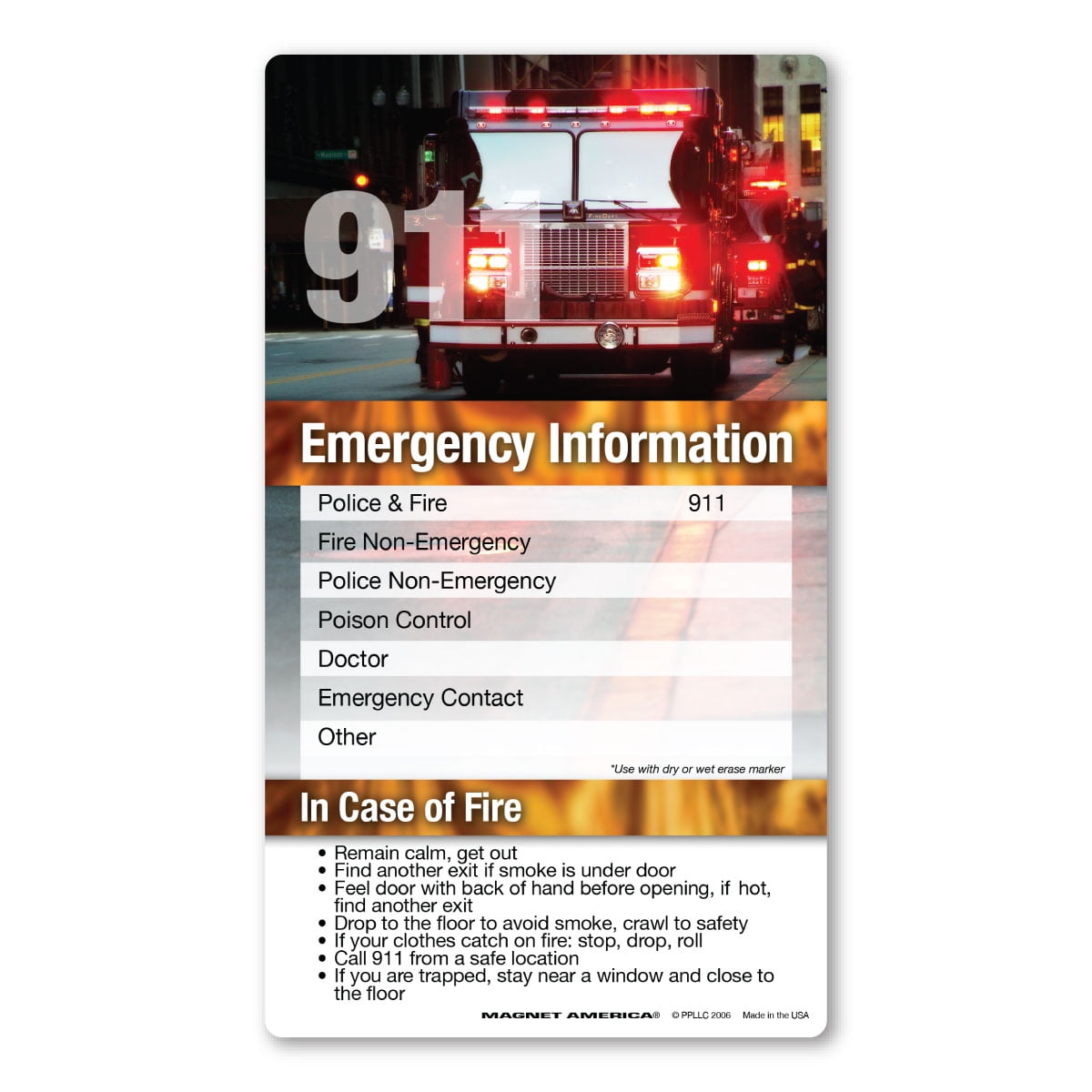 Emergency Information Memo Board Indoor Magnet - Walmart.com