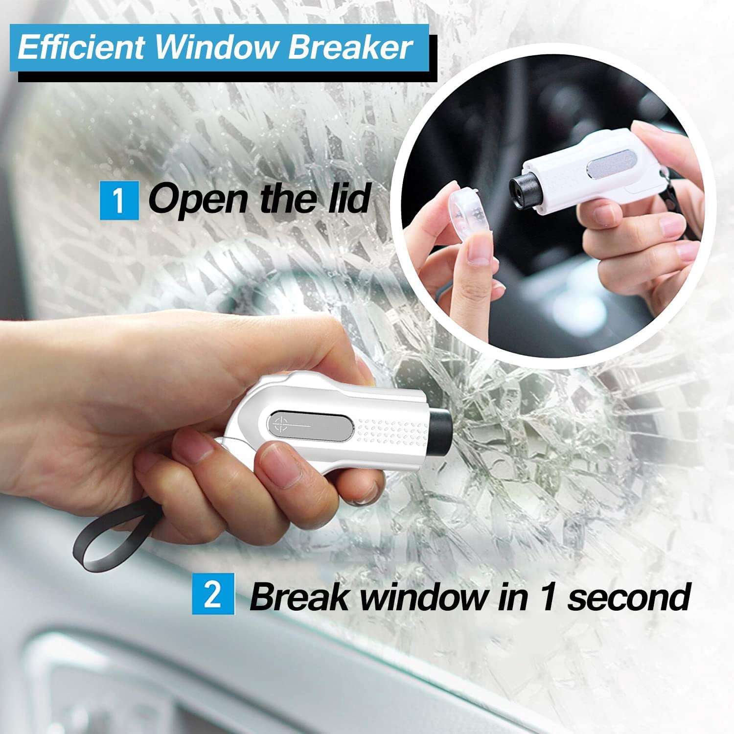 Emergency Keychain Car Escape Tool, 2-in-1 Seatbelt Cutter & Window ...