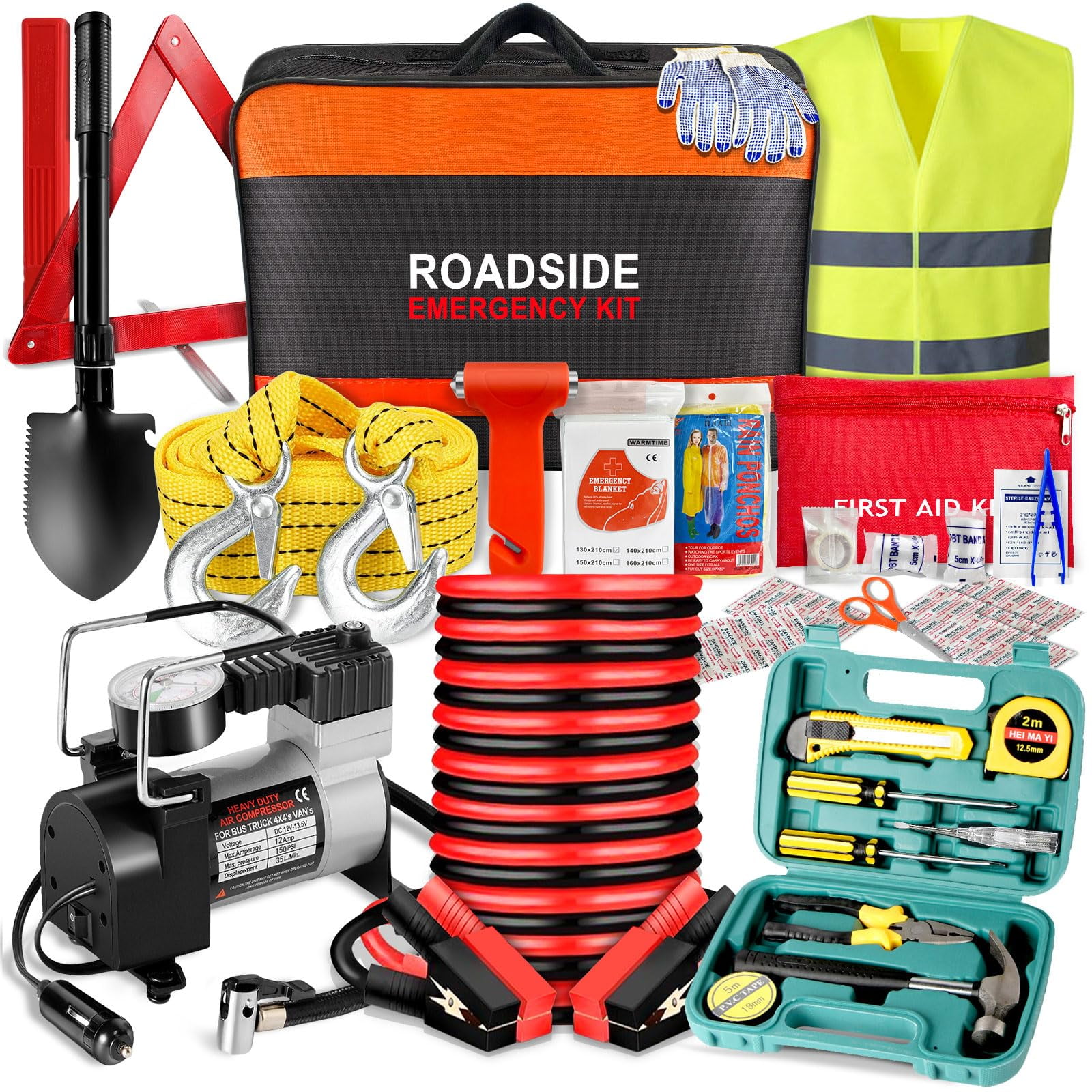Emergency Kit with IFF17 Air Compressor,Roadside Emergency Kit for ...