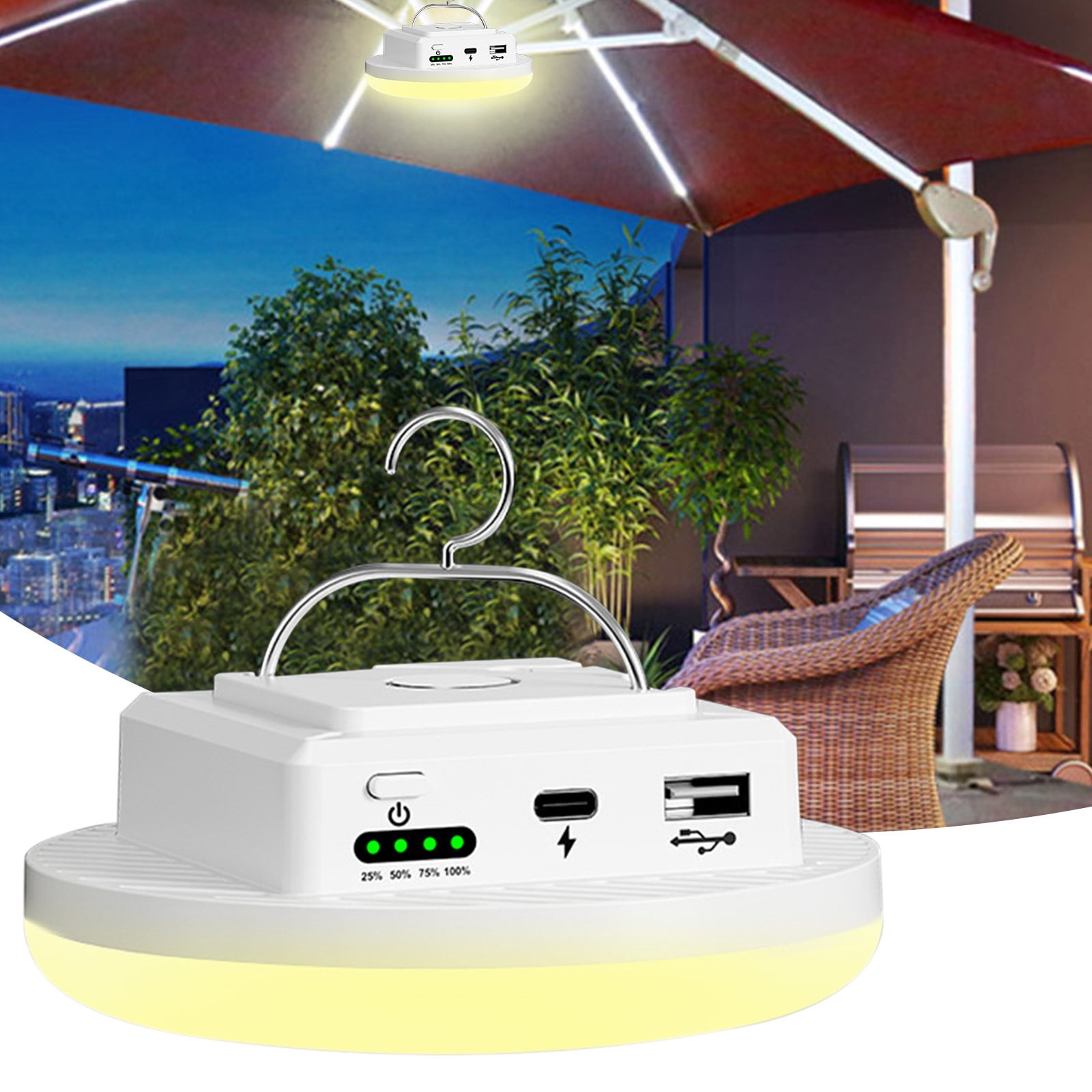 Emergency LED Camping Lantern, Rechargeable Outdoor Spotlight, 1000mAh ...