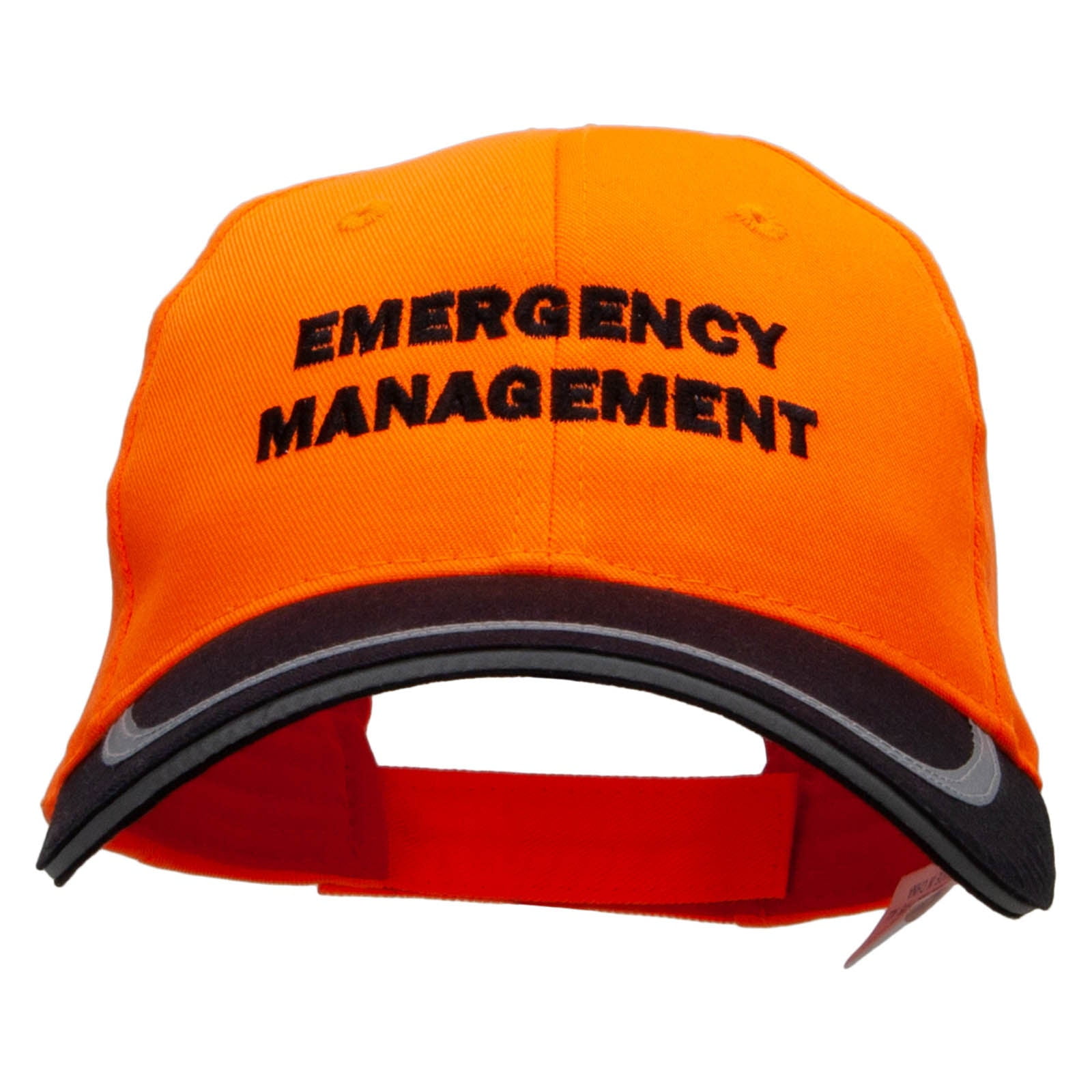 Emergency Management Embroidered Poly Twill Safety Cap - Orange Black ...