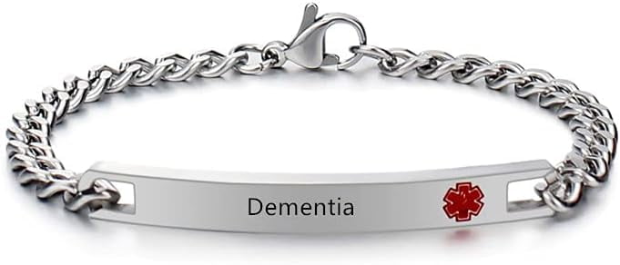 Emergency Medical Alert Id Bracelets For Men Women Stainless Steel Link ...