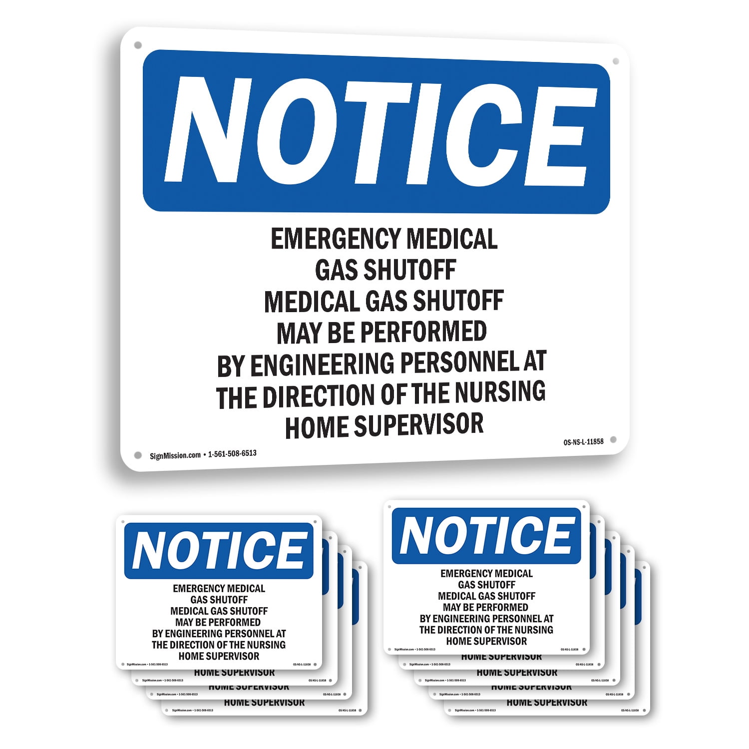 Emergency Medical Gas Shutoff Medical Gas OSHA Notice Aluminum Sign 24 ...