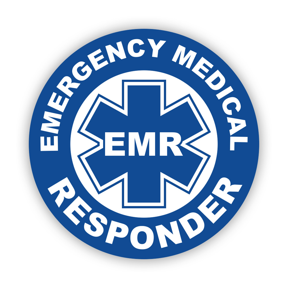 Emergency Medical Responder EMR Sticker Decal - Self Adhesive Vinyl - Weatherproof - Made in USA ...