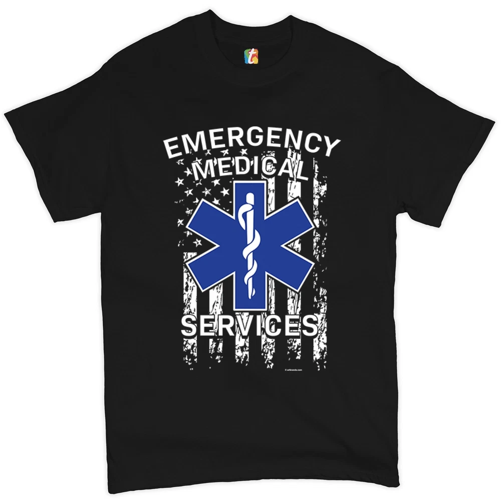 Emergency Medical Services Star of Life American Flag EMT First ...