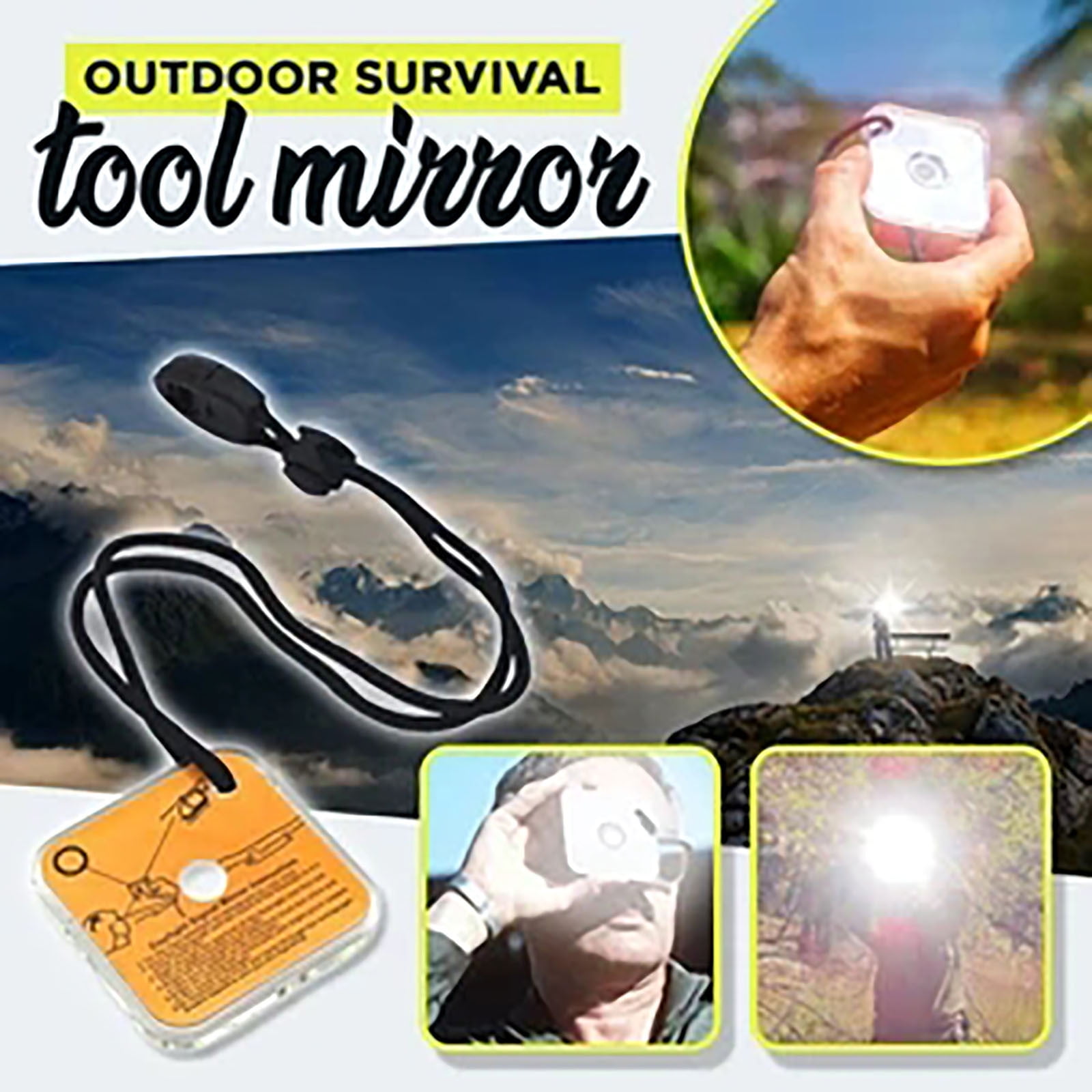 Emergency Mirror Signal, Survival Outdoor Tool, Reflective Signal ...