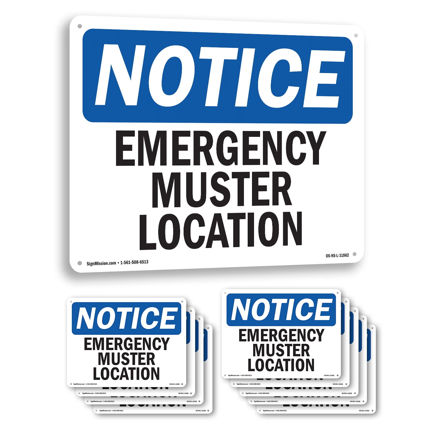 Emergency Muster Location OSHA Notice Aluminum Sign 24 Inch x 18 Inch ...