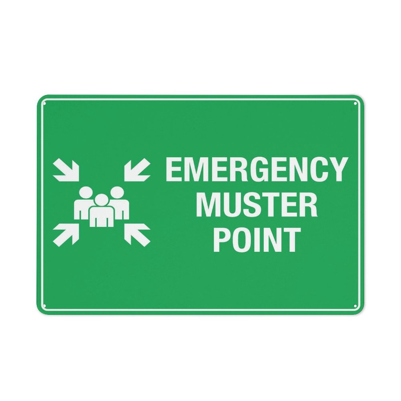 Emergency Muster Point Sign For Business 8"X12" Rust Free Aluminum Uv ...
