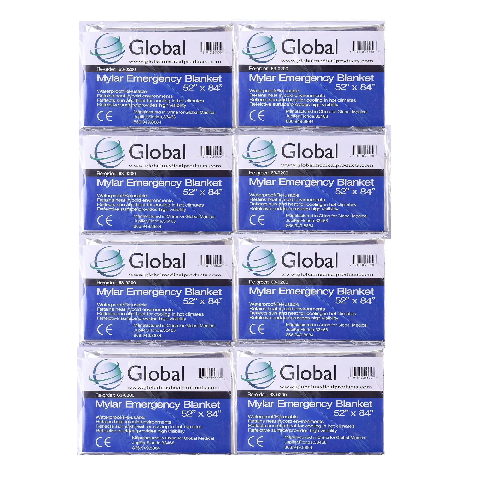 Emergency Mylar Thermal Blankets (8-Pack) - Survival, Camping, Hiking ...