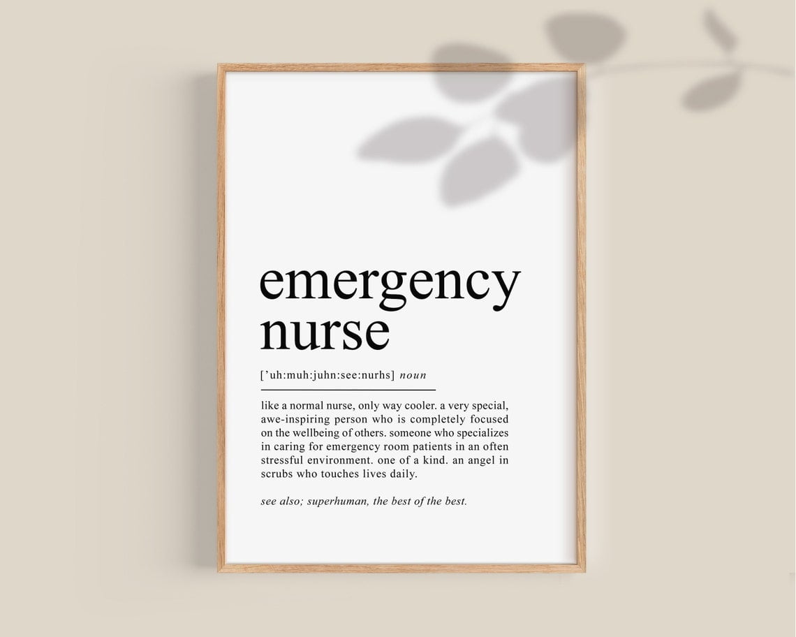 Emergency Nurse Definition Graduation Wall Art, Stretched Canvas Size ...