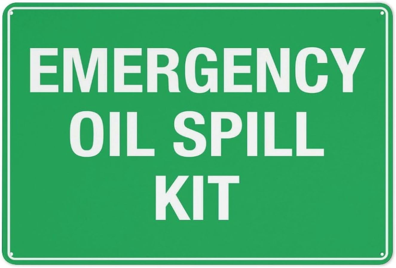 Emergency Oil Spill Kit Sign 8 X 12 Inches Rust Free Aluminum - Uv ...