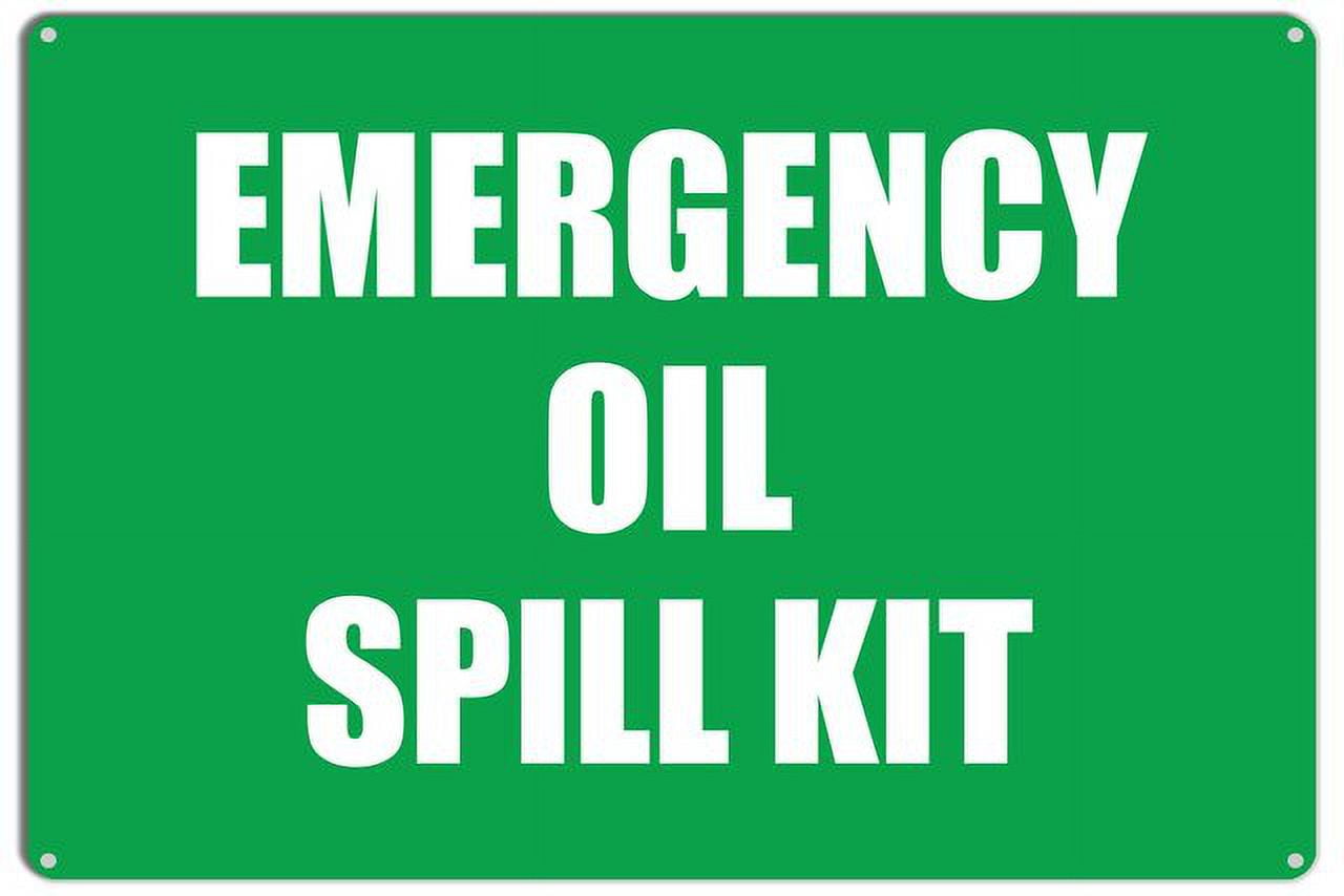 Emergency Oil Spill Kit Sign Caution Safety Aluminum Warning Signs ...