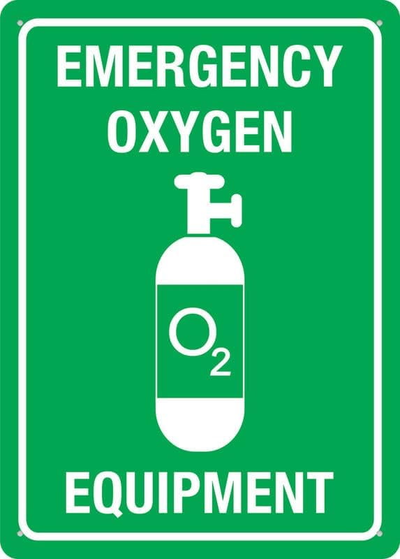 Emergency Oxygen Equipment Sign Outdoor Metal Sign - 12 X 8 Metal Signs ...