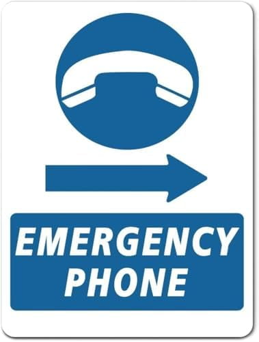 Emergency Phone Right Arrow Warning Signs for Property,Fence Sign ...