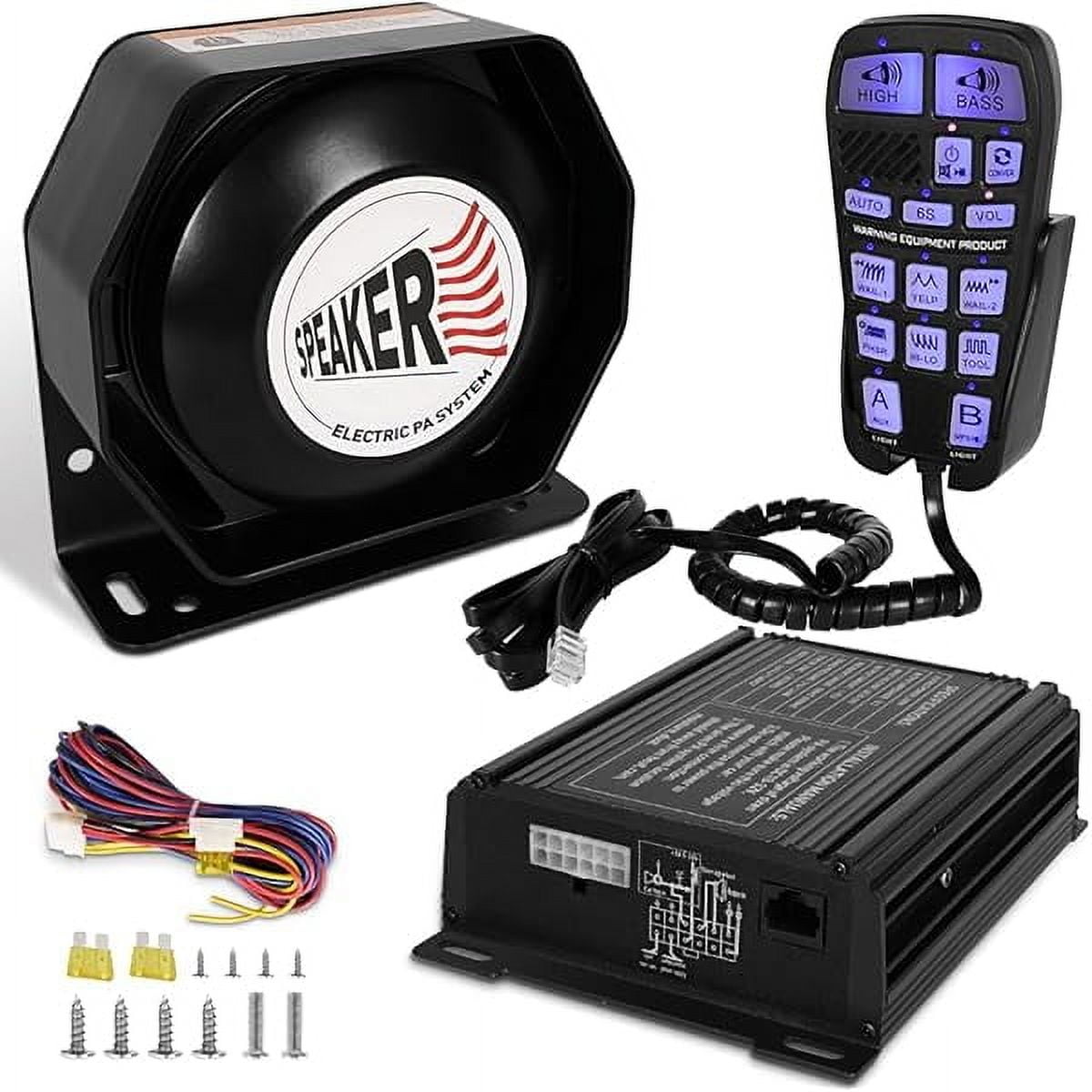 Emergency Police Siren 200W Multi-Tones Pa System Slim Speaker Sirens ...