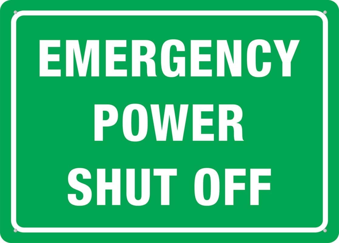 Emergency Power Shut Off For House Door Office Business Yard Metal ...