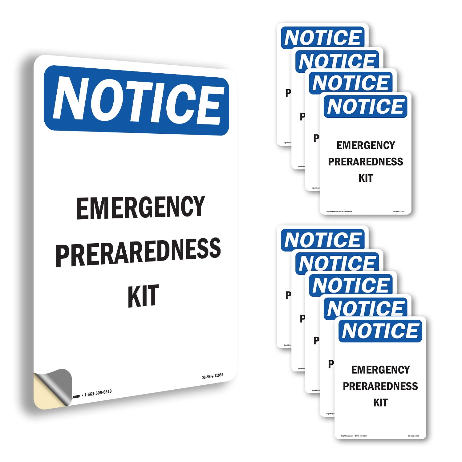 Emergency Preparedness Kit OSHA Notice Vinyl Decal Label 10 Inch x 7 ...