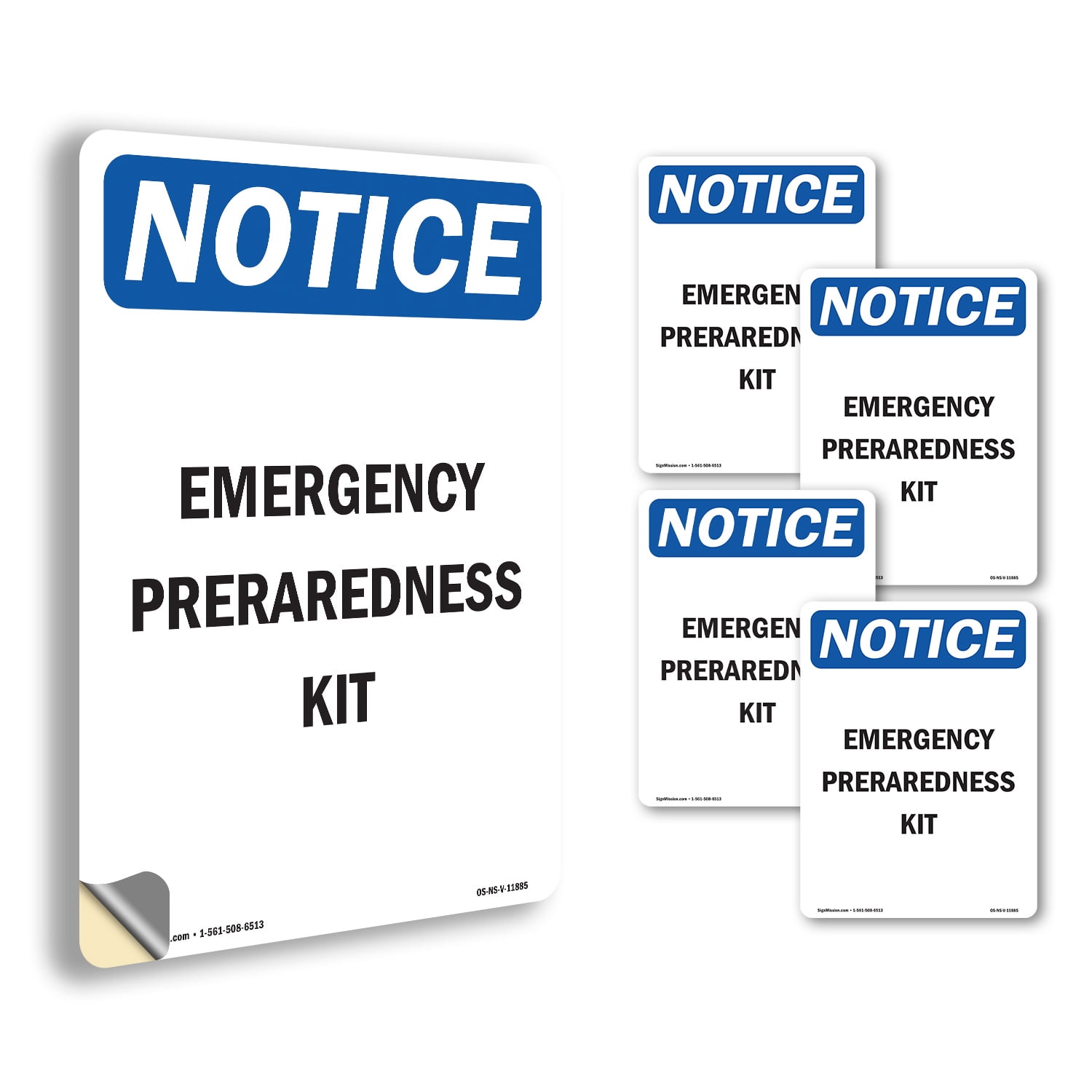 Emergency Preparedness Kit OSHA Notice Vinyl Decal Label 18 Inch x 12 ...