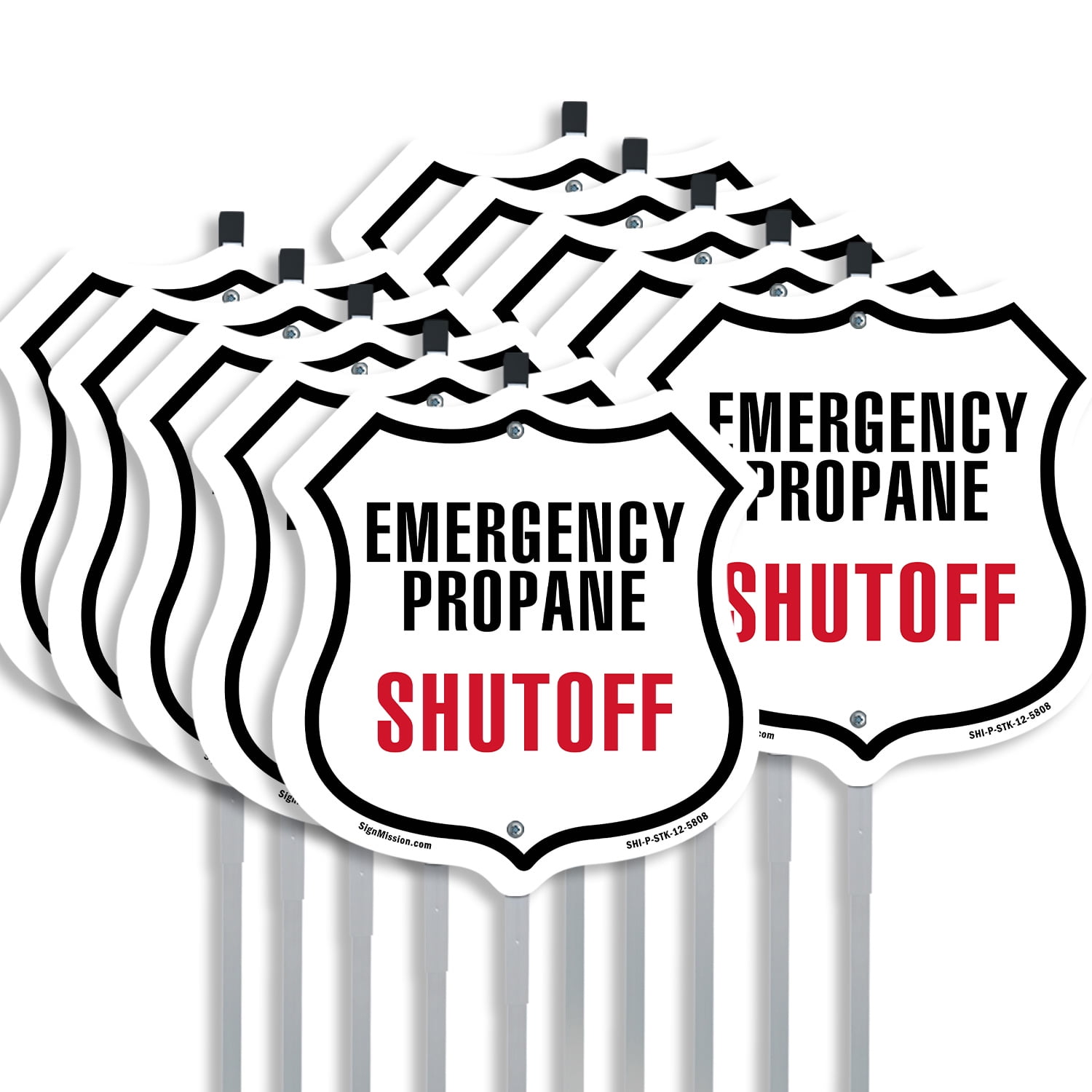 Emergency Propane Shut Off (10 Pack) 12 inch X 12 inch Shield Shaped ...