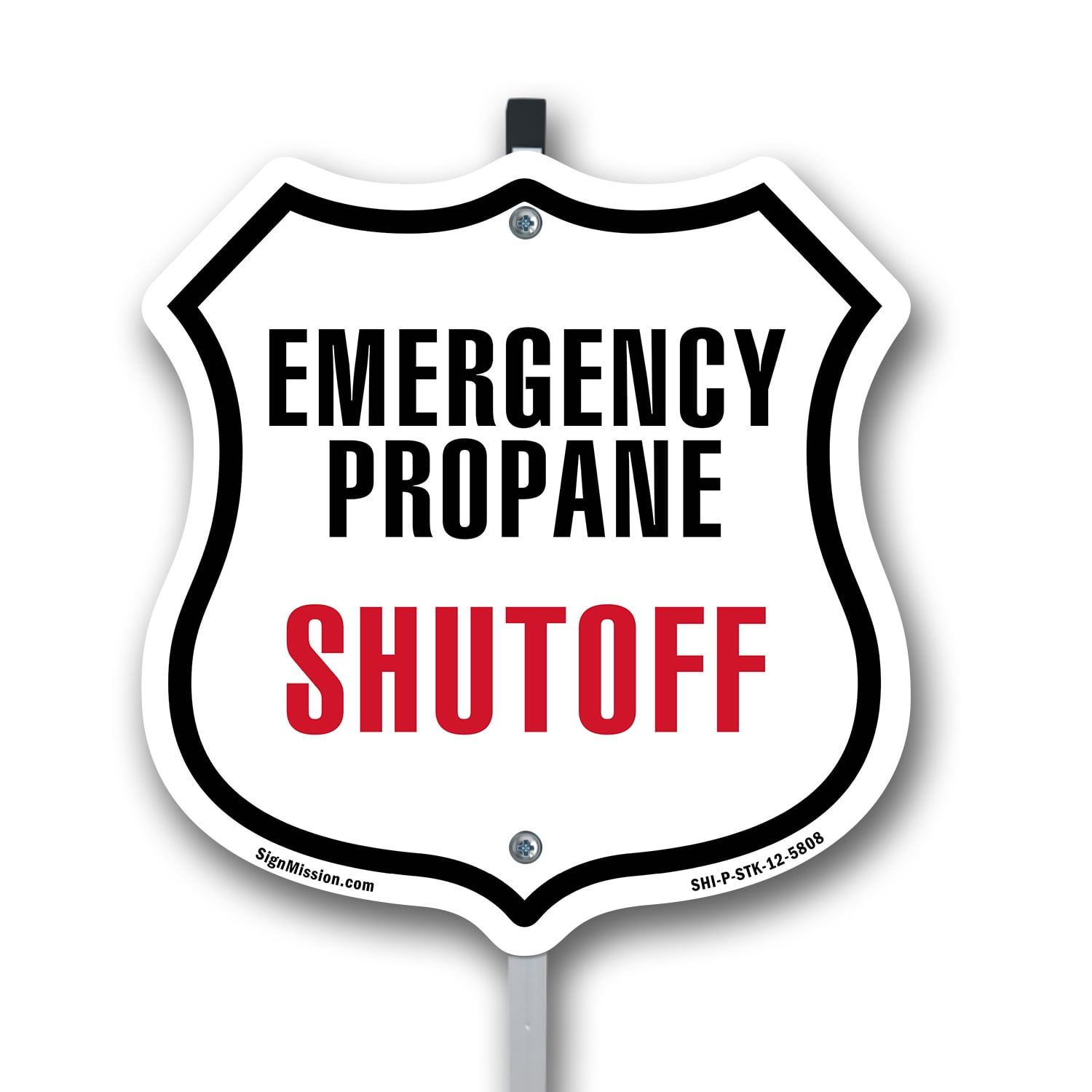 Emergency Propane Shut Off 12 inch X 12 inch Shield Shaped Commercial ...
