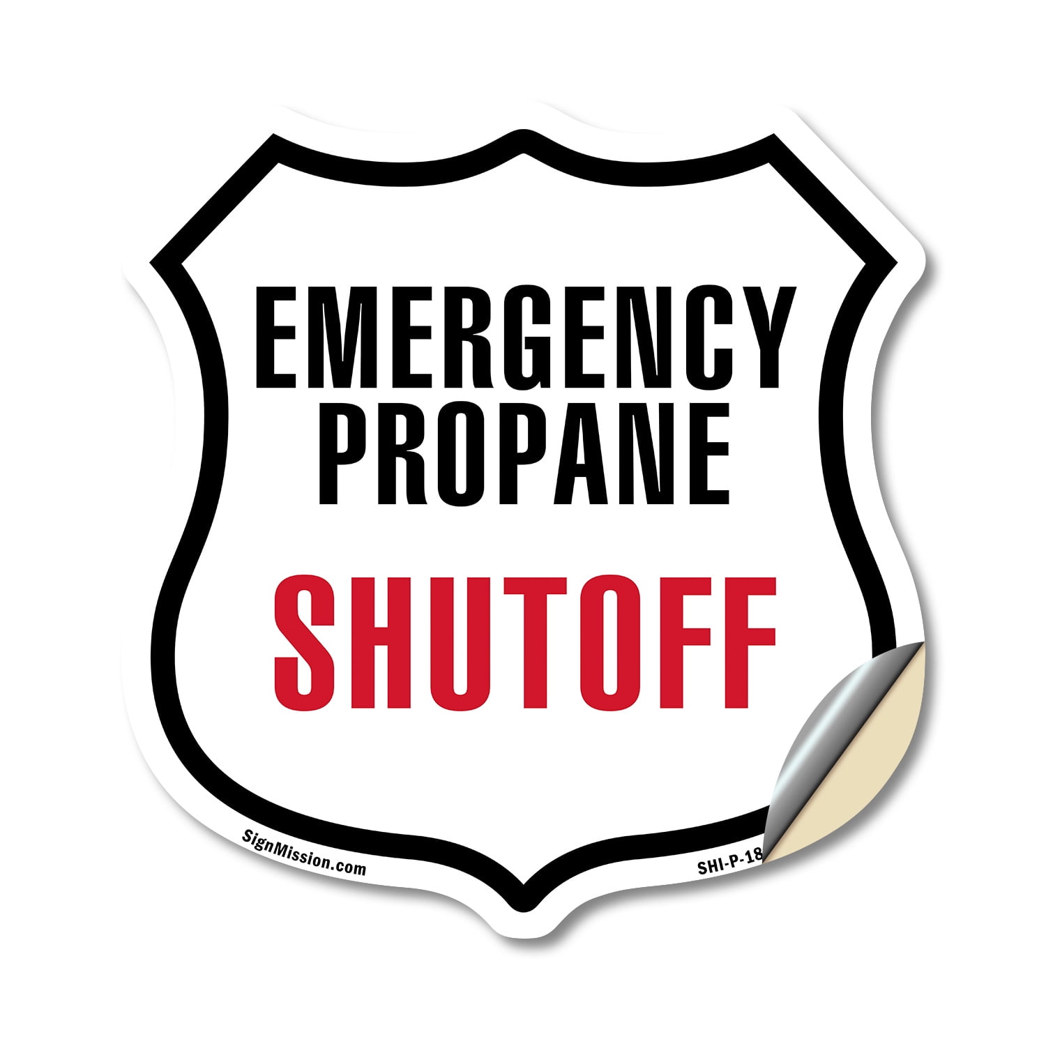 Emergency Propane Shut Off (2 Pack) 12 inch X 12 inch Shield Shaped ...