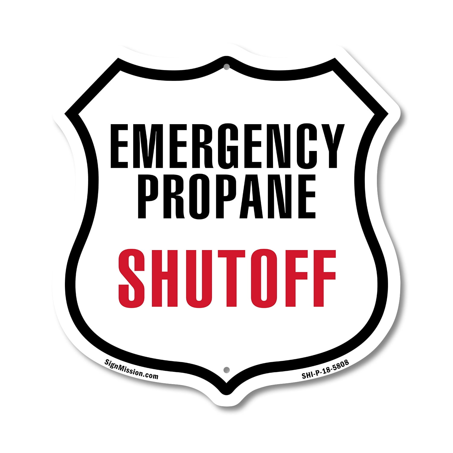 Emergency Propane Shut Off (2 Pack) 12 inch X 12 inch Shield-Shaped ...